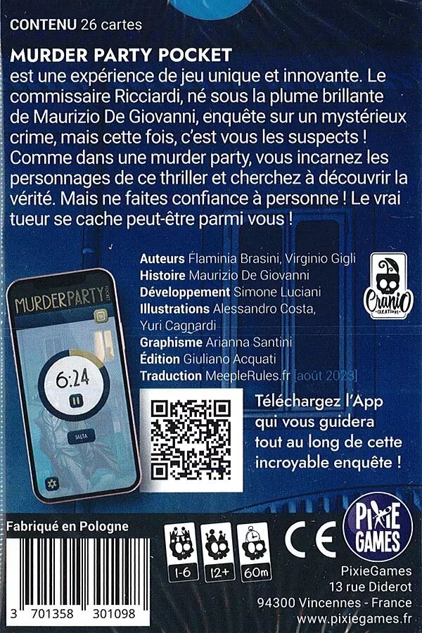 Murder Party Pocket Le Baisser De Rideau Jeu De Société